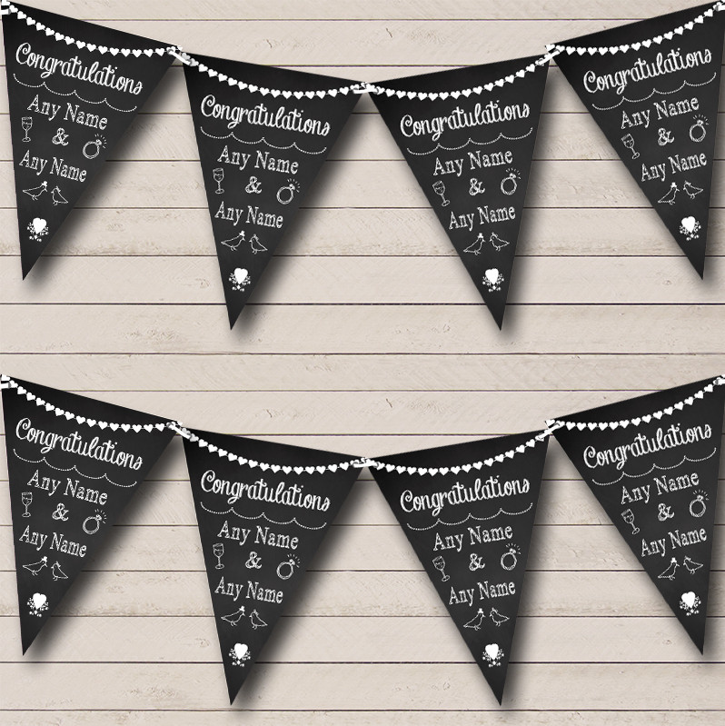 Chalkboard Congratulations Black White & Orange Anniversary Party ...