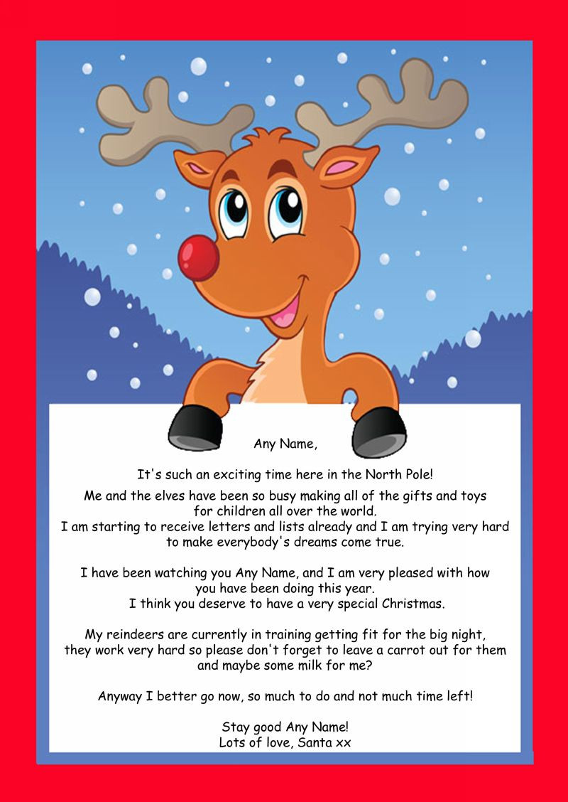 Red North Pole Personalised Christmas Letter From Santa - The Card Zoo