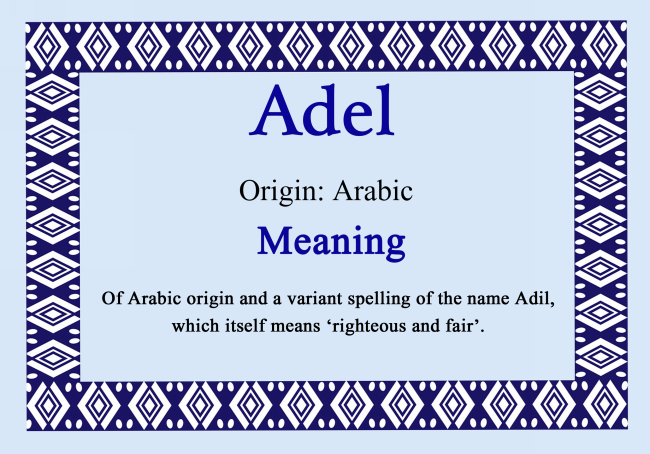Adelle Personalised Name Meaning Certificate - The Card Zoo