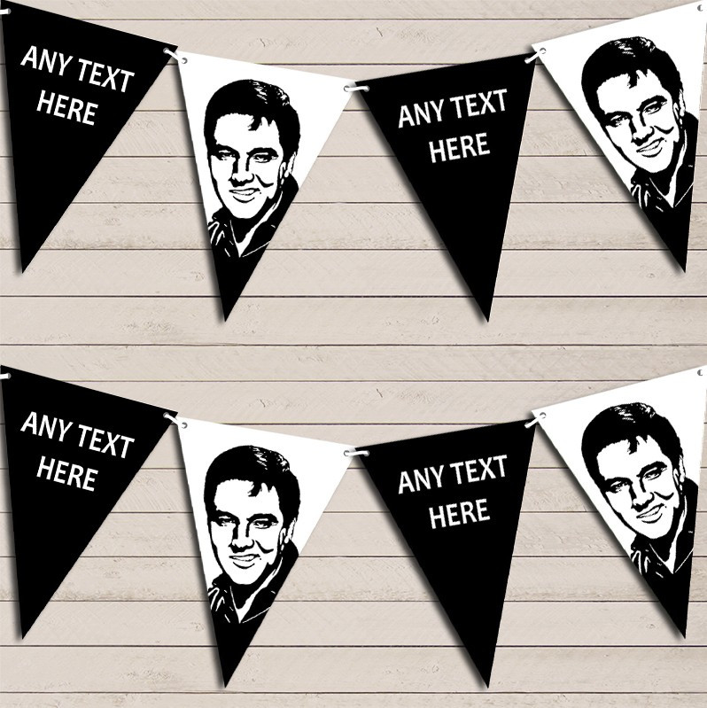 Elvis Presley Black & White Birthday Bunting Garland Party Banner - The ...