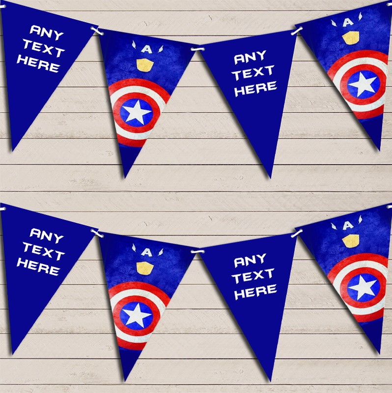 Superhero Captain America Children's Birthday Bunting Garland Party ...