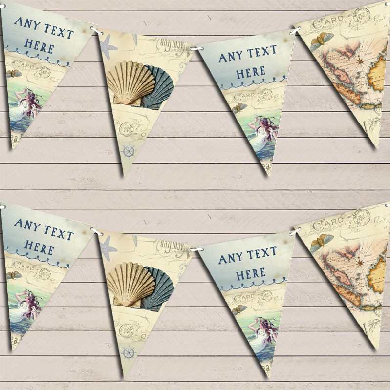 Vintage Nautical Map Sea Ship Titanic Personalised Party Bunting - The ...
