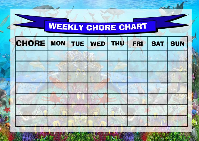 Weekly Chore Rota Task Reward Chart Sweets Lolly - The Card Zoo