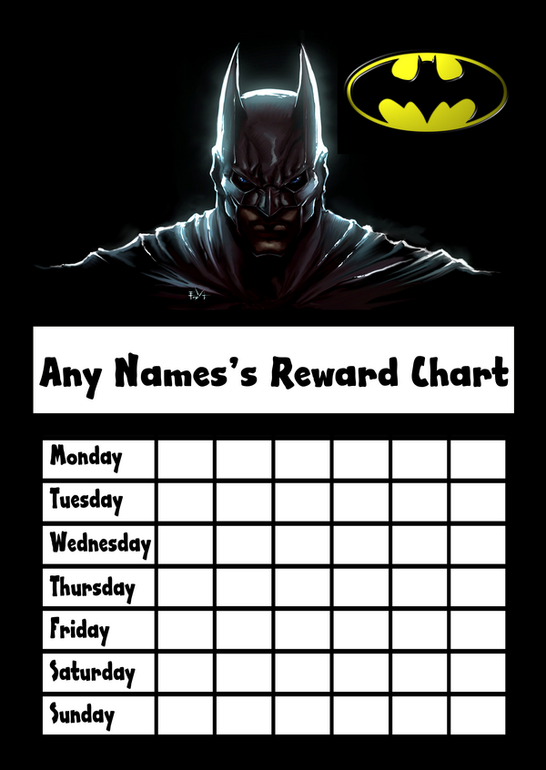 Batman Star Sticker Reward Chart - The Card Zoo