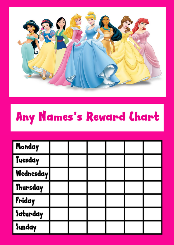 Disney Princess Star Sticker Reward Chart - The Card Zoo