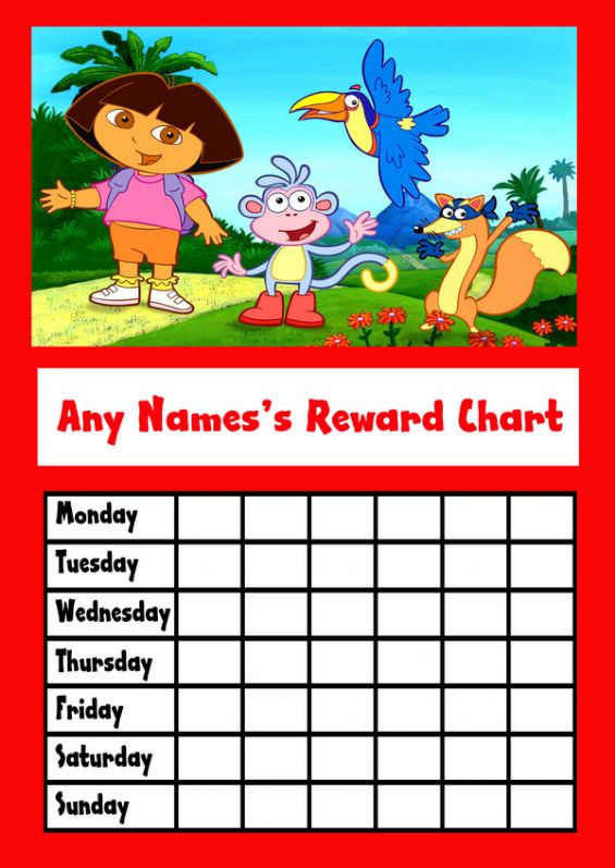 Dora The Explorer Star Sticker Reward Chart - The Card Zoo