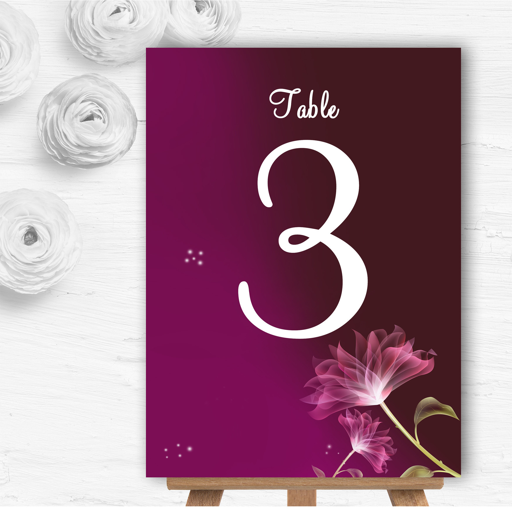 Peach And Pink Flowers Stunning Personalised Wedding Table Number Name ...
