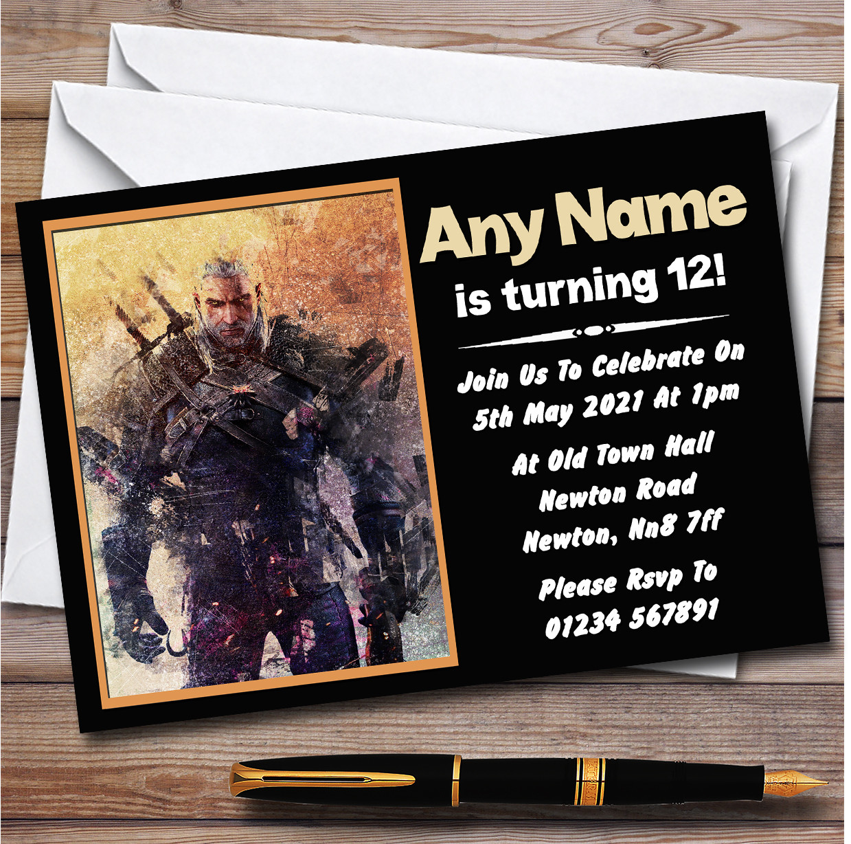 The Witcher Vintage Personalised Children's Kids Birthday Party ...