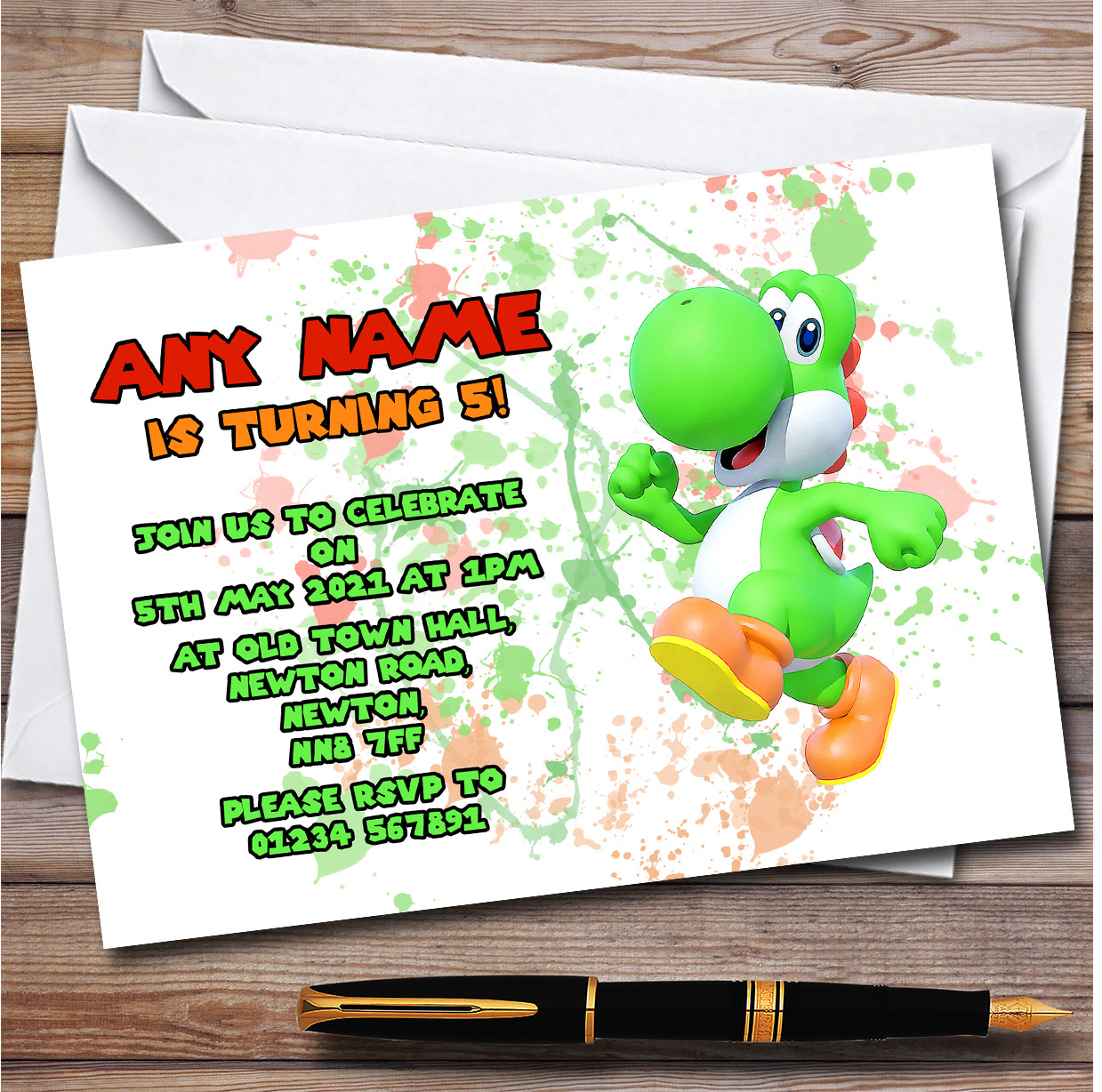 Bowser Super Mario Bros Splatter Art Children's Birthday Party ...