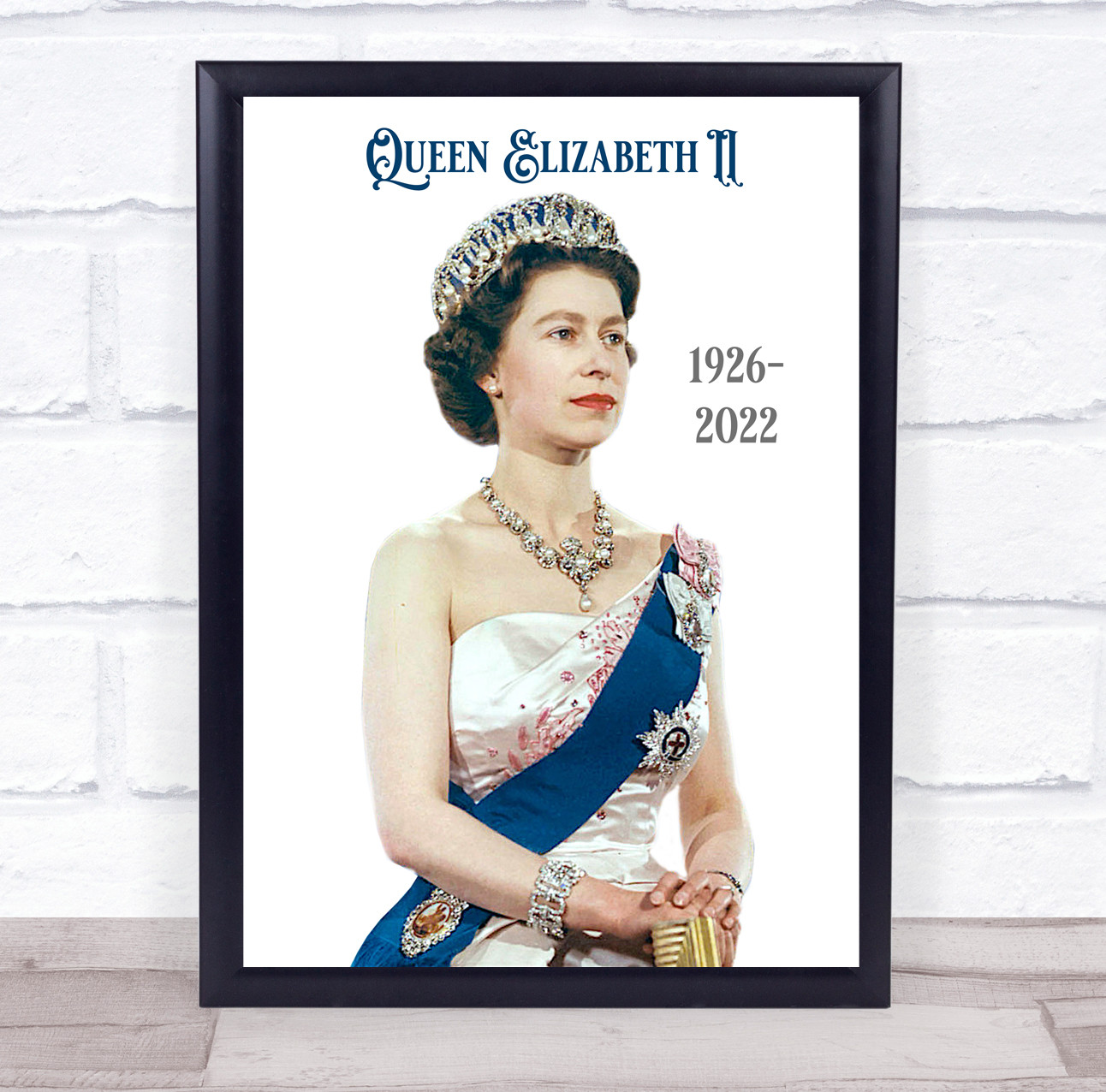 Queen Elizabeth II Memorial Head Silhouette Flag Art Poster Print - The ...