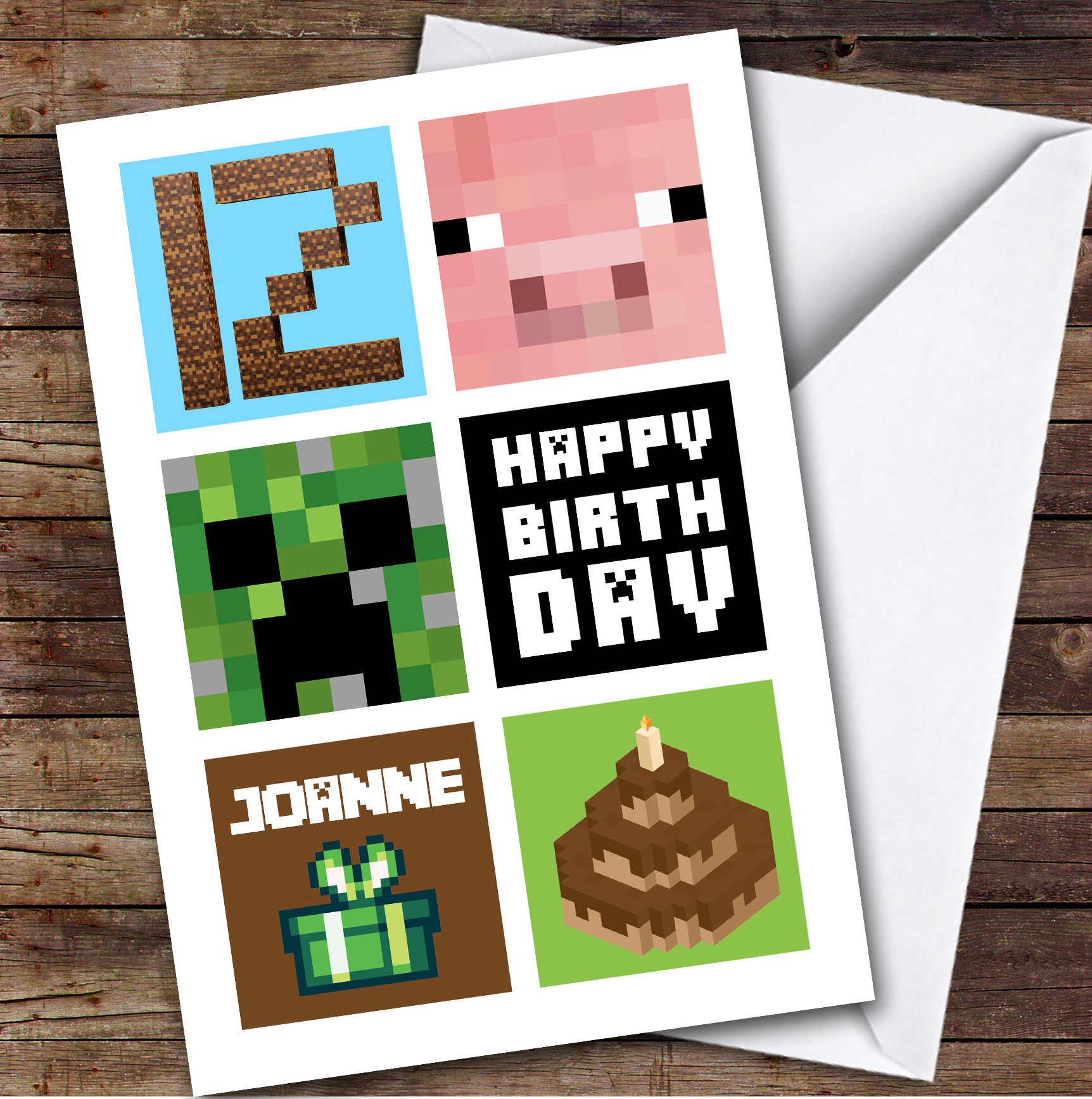 Minecraft Personalised Birthday Card - The Card Zoo