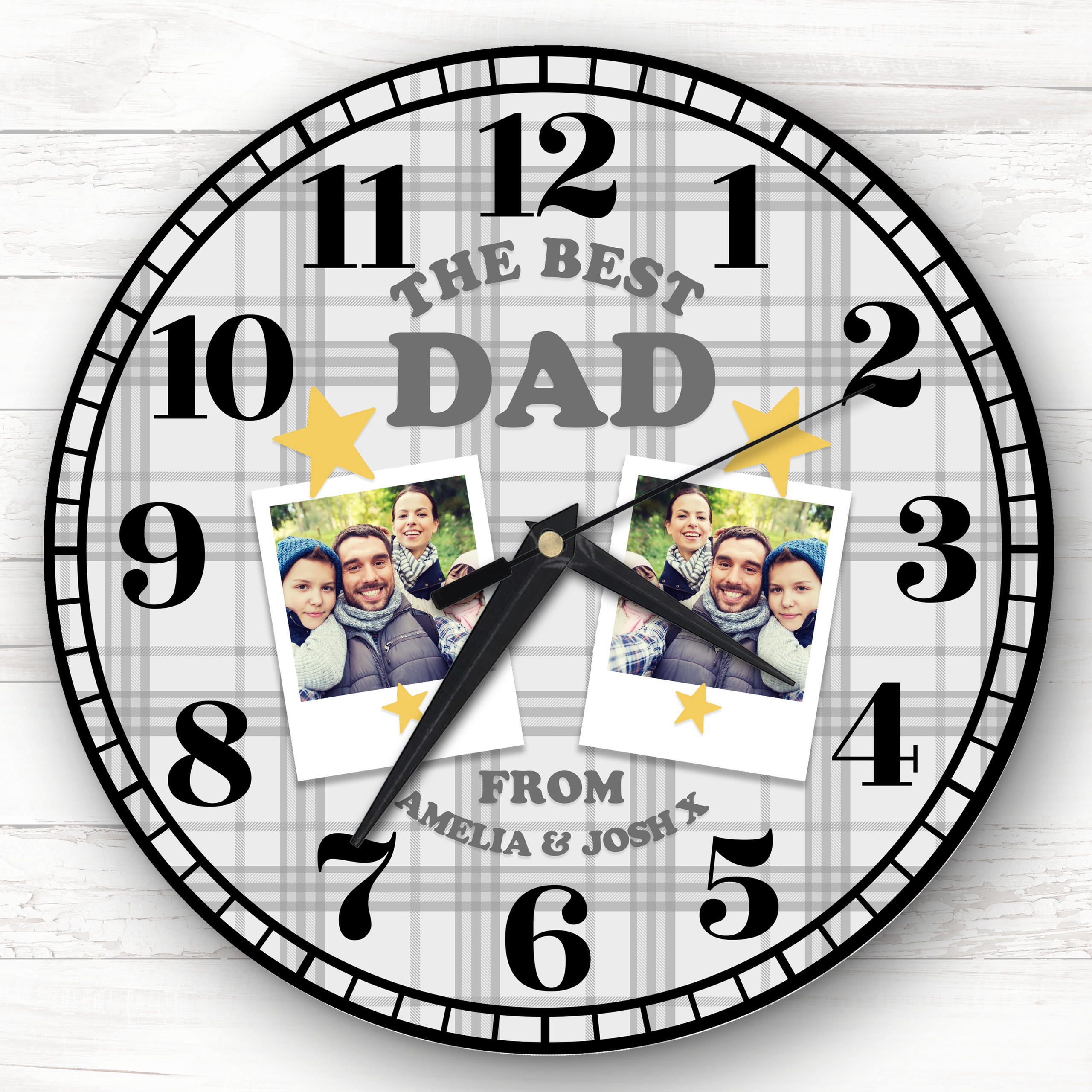 Best Dad In The World Moustache Personalised Gift Personalised Clock ...