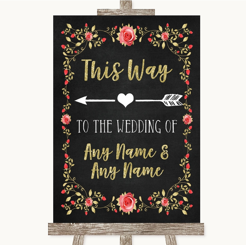 Chalk Style Black and White Lights This Way Arrow Left Personalised ...
