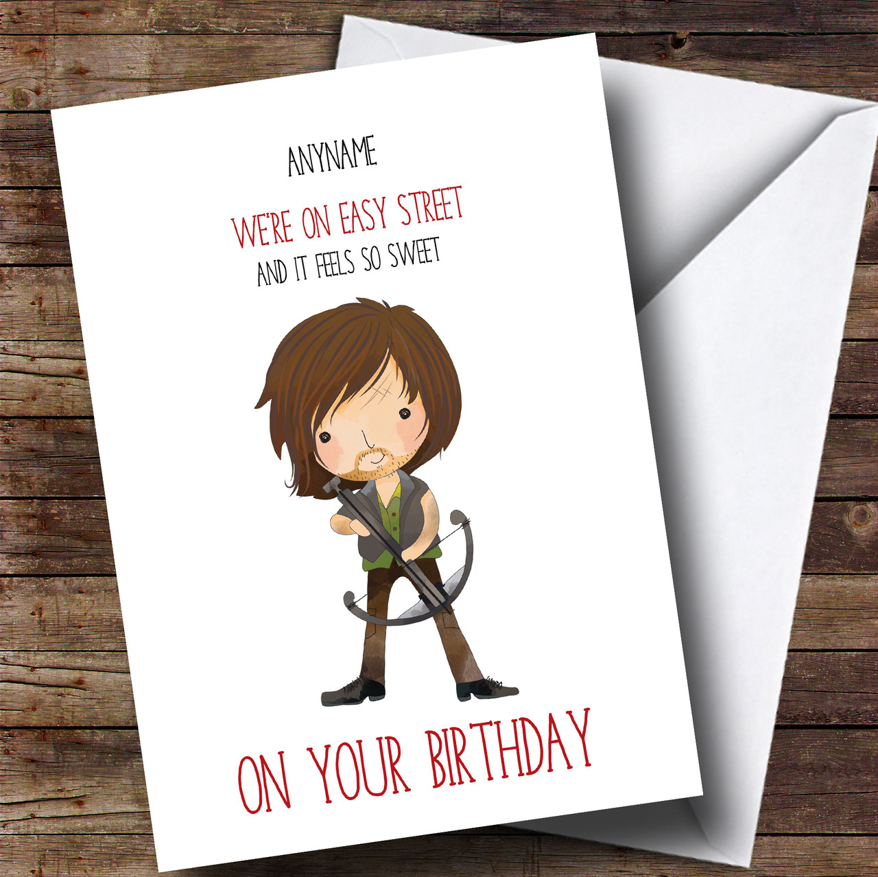 The Walking Dead Daryl Birthday Personalised Card - The Card Zoo