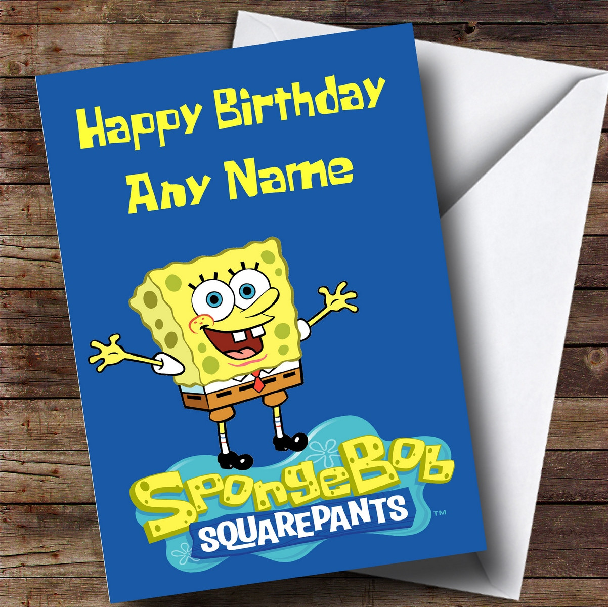 SpongeBob Squarepants Rainbow Personalised Children's Birthday Card ...