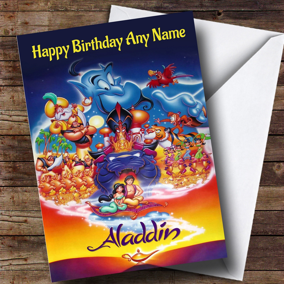 Personalised Aladdin Disney Characters Children's Birthday Card - The ...