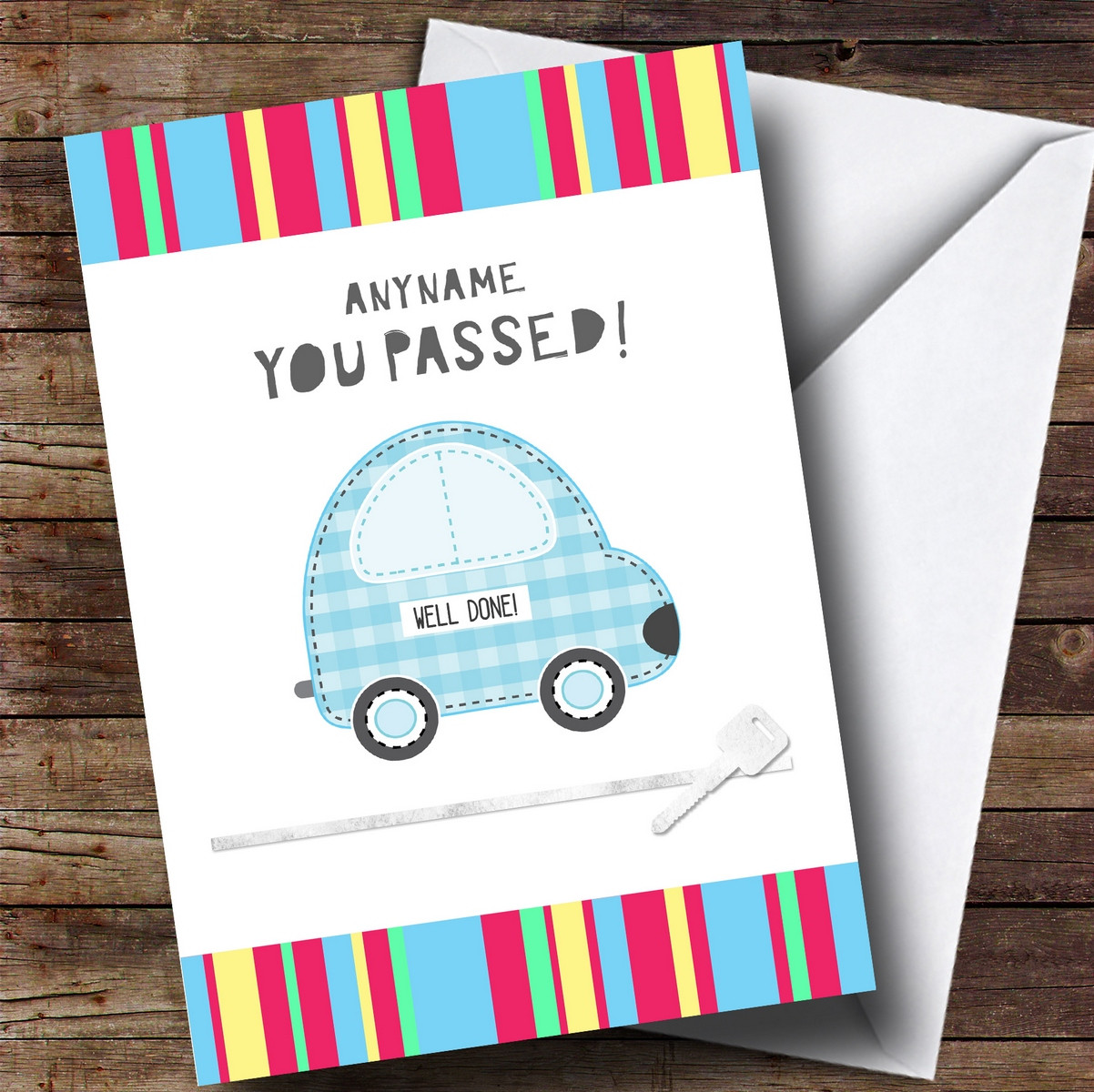 Personalised Passed Cartoon Girl Passed Driving Test Card - The Card Zoo