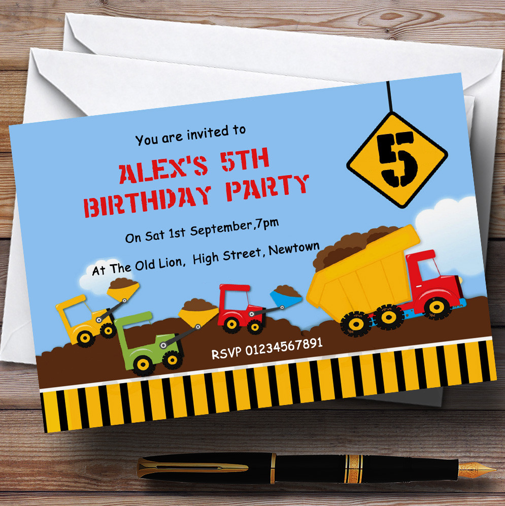 Digger Jcb Construction Builder Theme Personalised Birthday Party ...