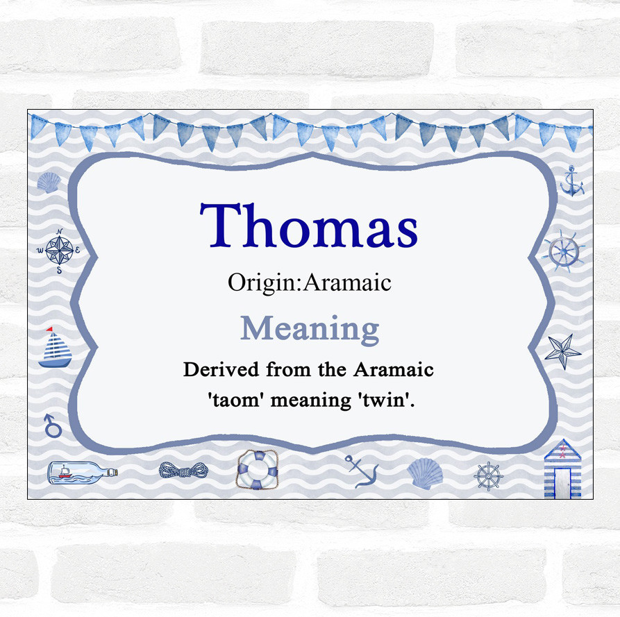 Thomas Name Meaning Nautical Certificate - The Card Zoo