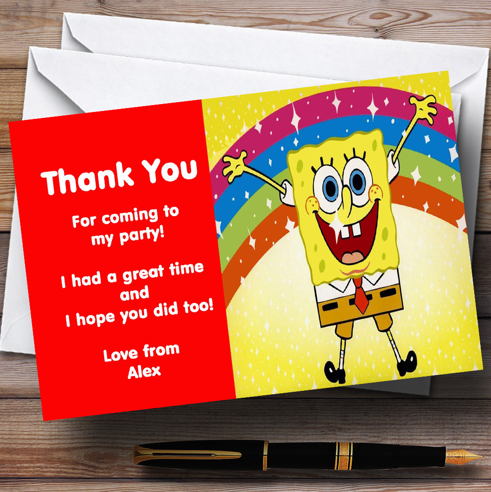 SpongeBob Squarepants Rainbow Personalised Children's Birthday Card ...