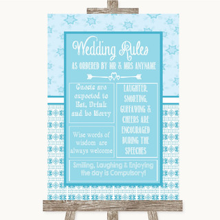 Blue Rules Of The Wedding Personalised Wedding Sign - The Card Zoo