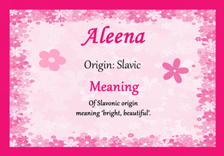 Alea Personalised Name Meaning Certificate - The Card Zoo