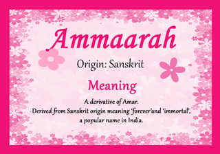 Amina Personalised Name Meaning Certificate - The Card Zoo