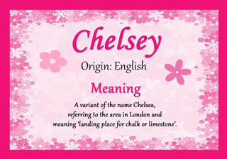 Chelsey Personalised Name Meaning Certificate - The Card Zoo