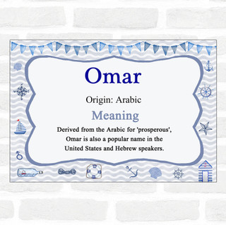 Omar Name Meaning Nautical Certificate - The Card Zoo