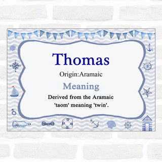 Thomas Name Meaning Nautical Certificate - The Card Zoo