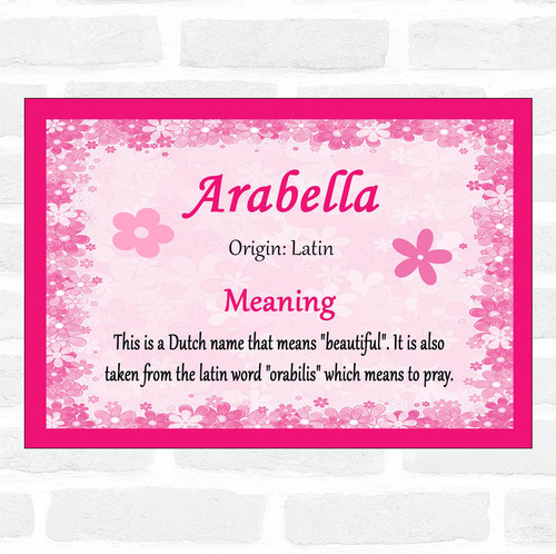 Arabella Personalised Name Meaning Coaster - The Card Zoo