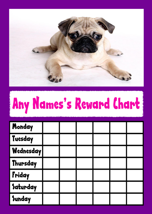 Purple and White Star Sticker Reward Chart - The Card Zoo