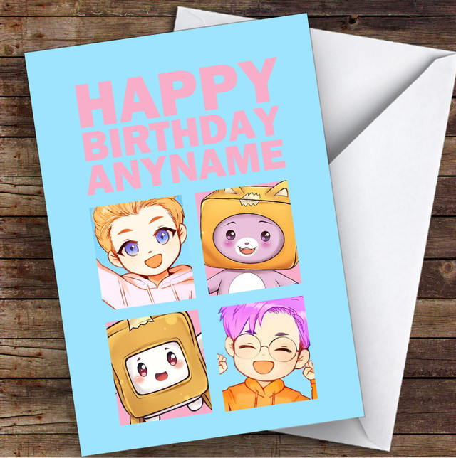 Lankybox Justin & Adam Blue Children's Personalised Birthday Party ...
