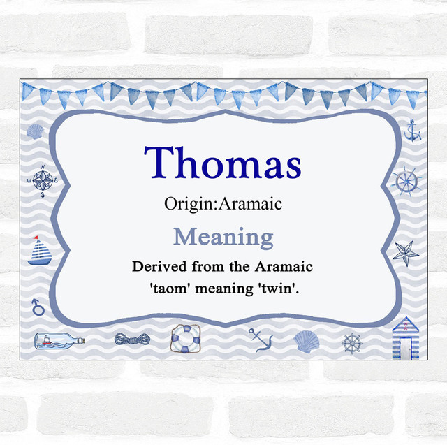 Thomas Name Meaning Nautical Certificate - The Card Zoo