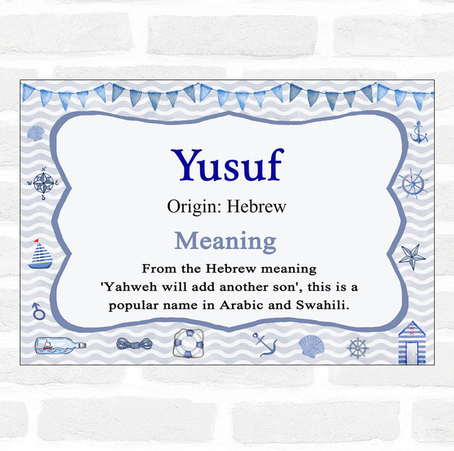 Yusuf Name Meaning Nautical Certificate - The Card Zoo