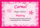 Carmel Personalised Name Meaning Certificate - The Card Zoo