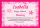 Isabella Personalised Name Meaning Certificate - The Card Zoo