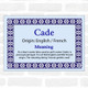 Cade Name Meaning Blue Certificate - The Card Zoo