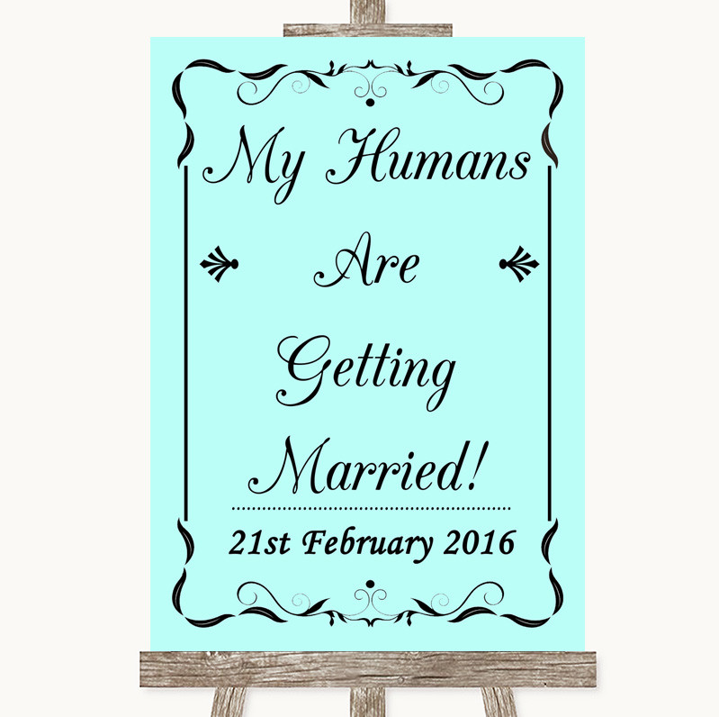 Red My Humans Are Getting Married Personalised Wedding Sign - The Card Zoo