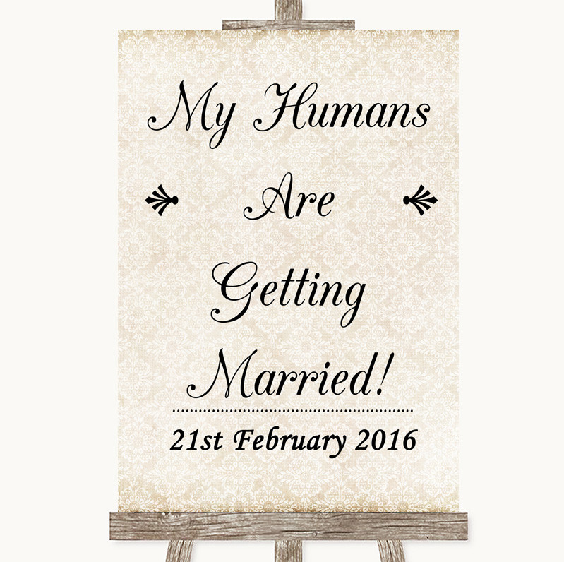 Pink Shabby Chic My Humans Are Getting Married Personalised Wedding ...