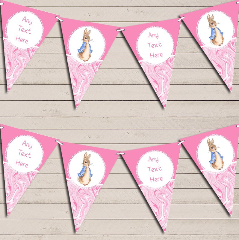Baby Blue Peter Rabbit Personalised Christening Bunting - The Card Zoo