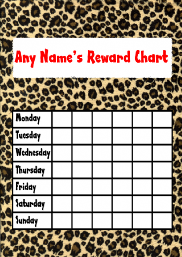 Leopard Print Star Sticker Reward Chart - The Card Zoo
