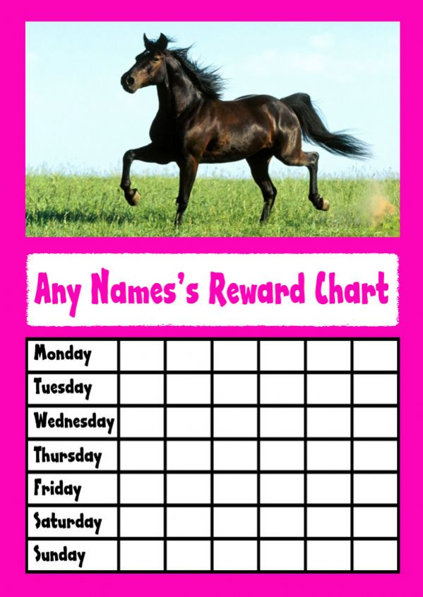 Pink Horse Star Sticker Reward Chart - The Card Zoo