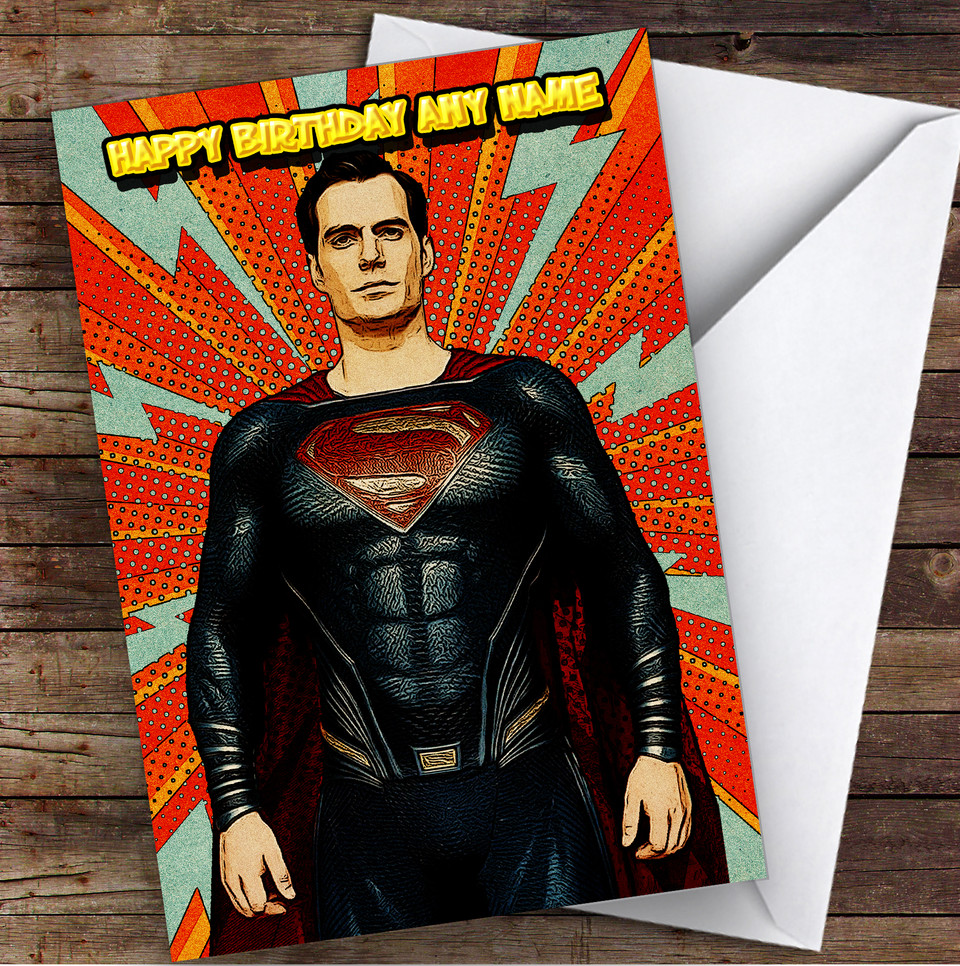 Superman Henry Cavill Children's Kids Personalised Birthday Card - The ...