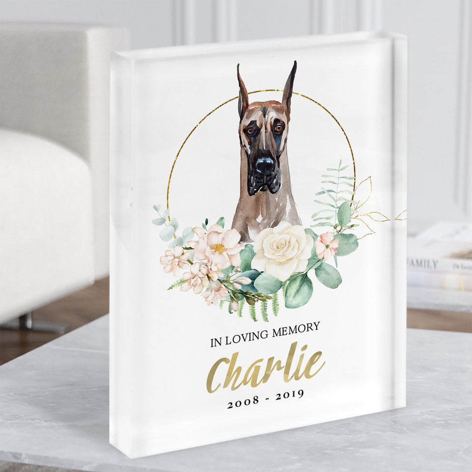 Dog Memorial In Loving Memory Style 17 Personalised Gift Acrylic Block ...
