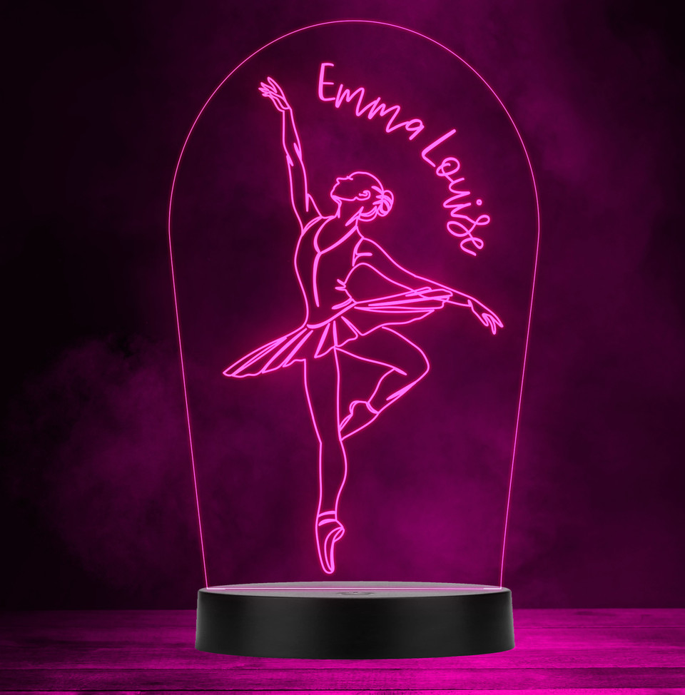 Ballerina Ballet Personalised Gift Colour Changing LED Lamp Night Light ...
