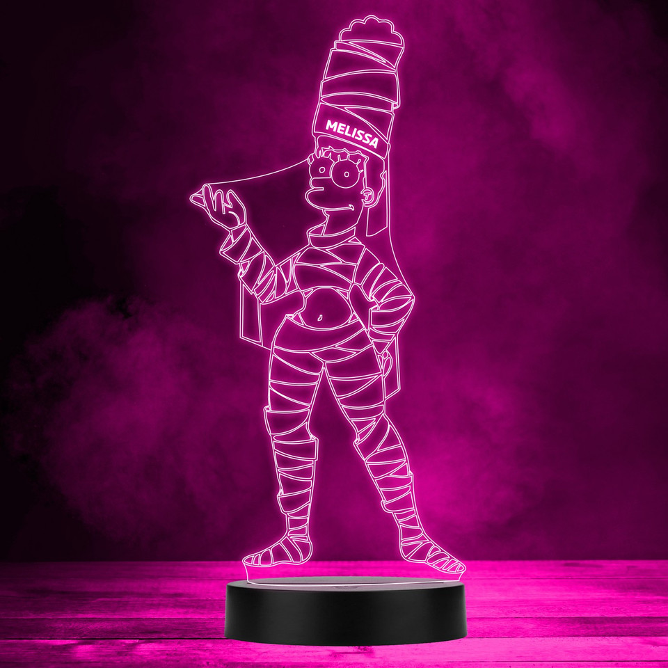 Bart Simpson on Skateboard Personalised Gift Colour Change LED Lamp ...