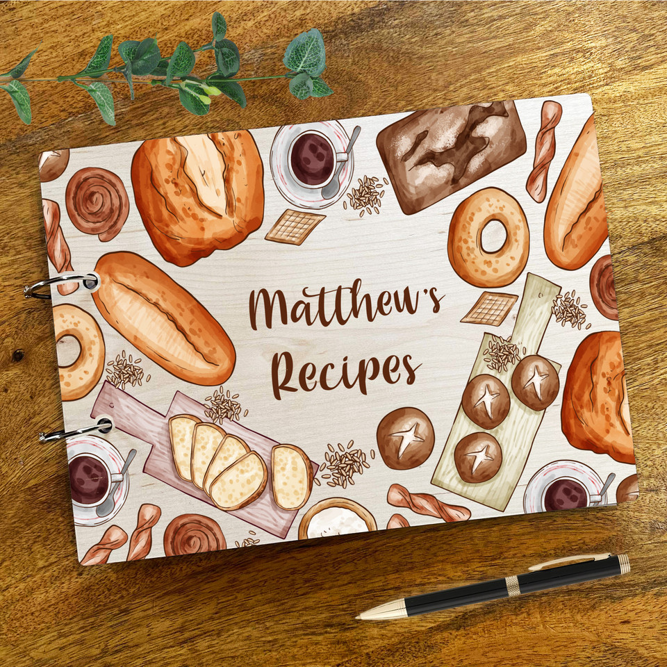 Wood Cook Book Kitchen Scrapbook Notes List Baking Cook Recipe Keeper ...