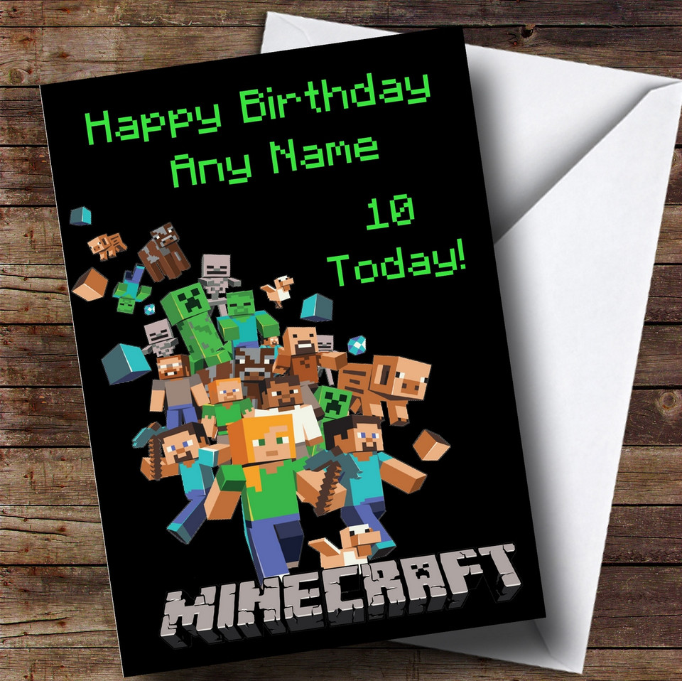 Minecraft Creeper Personalised Birthday Card - The Card Zoo