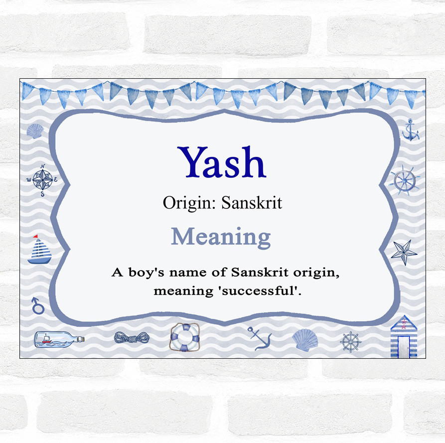 Yash Name Meaning Nautical Certificate - The Card Zoo